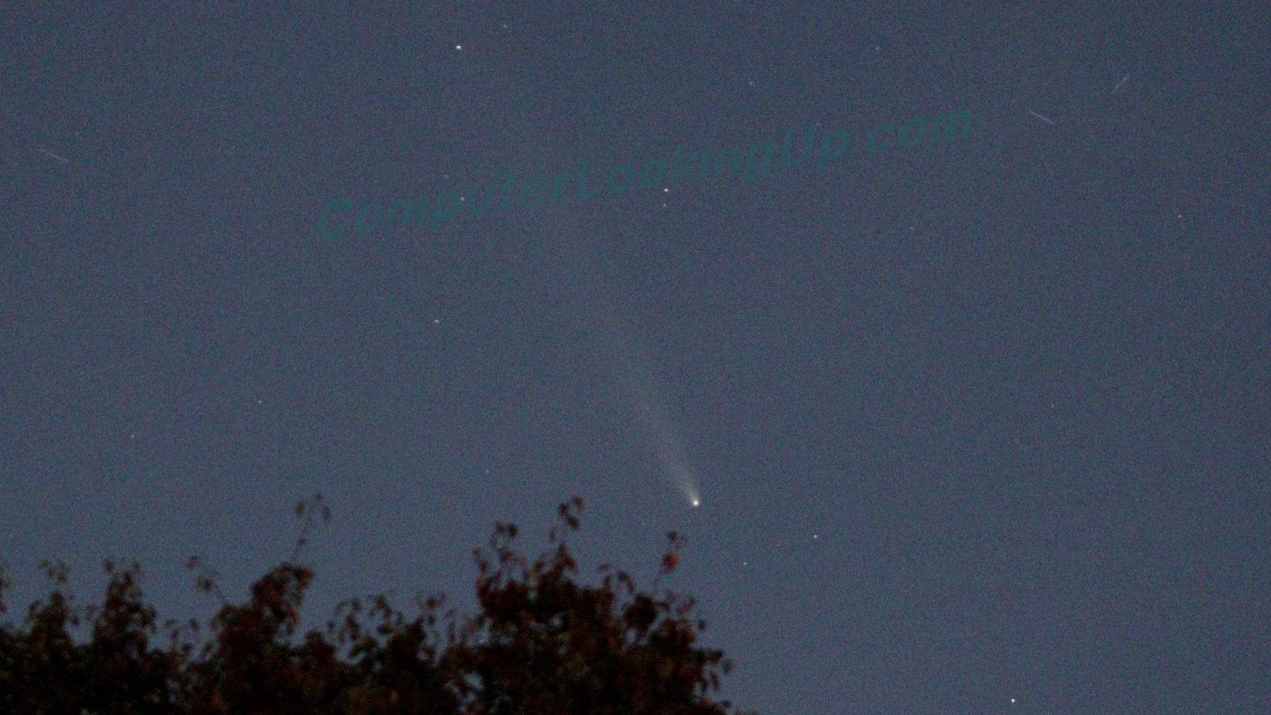 First Night of Comet A3 - Computer Looking Up