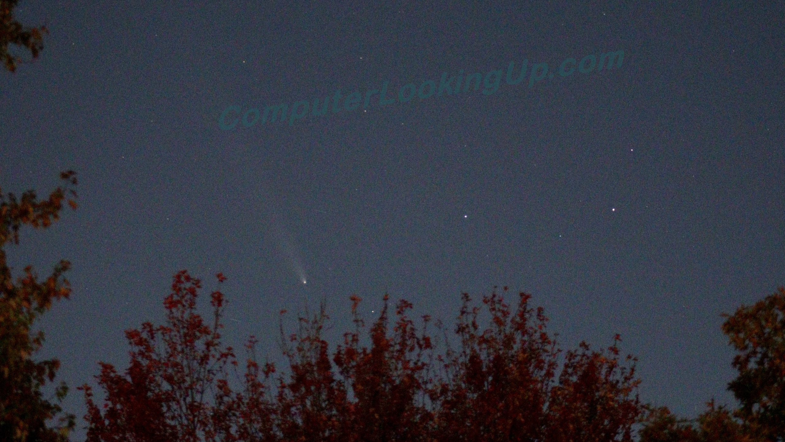 Second Night of Comet A3 - Computer Looking Up